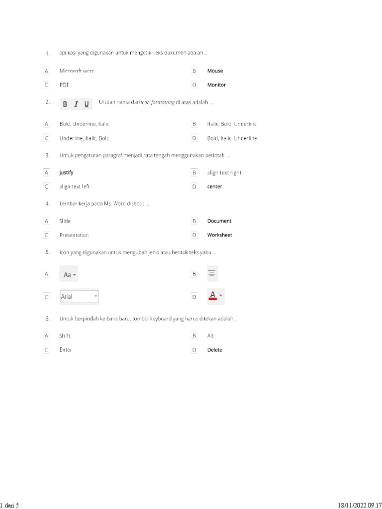 Latihan Soal Word | PDF
