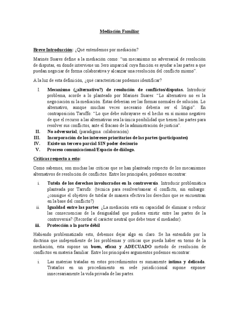 Mediaci N Familiar | PDF | Mediación | Conflicto (proceso)