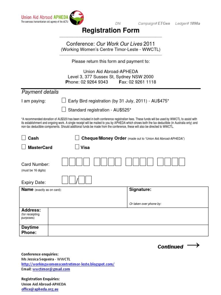 Registration Form | PDF | Money Order | Payments