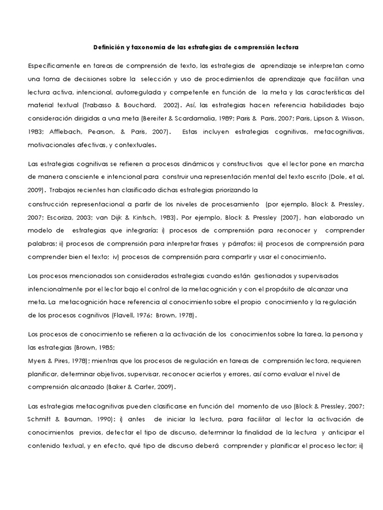 Estrategias de Comprensión Lectora | PDF | Comprensión lectora ...