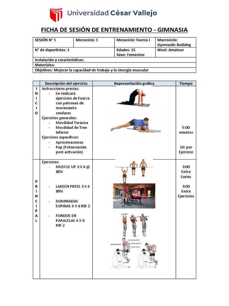 Ficha de Sesión de Entrenamiento | PDF Ficha de Sesión de Entrenamiento | PDF