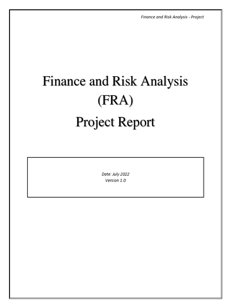 Finance Research Analysis (FRA) Project Report | PDF | Equity (Finance) | Investing