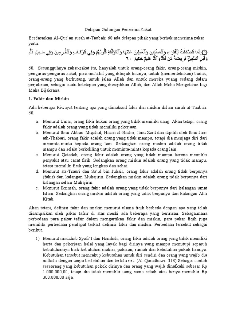 8 Asnaf | PDF | Hukum | Agama & Spiritualitas