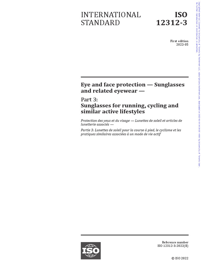 Iso+12312 3 2022 | PDF | Sunglasses | International Organization For ...
