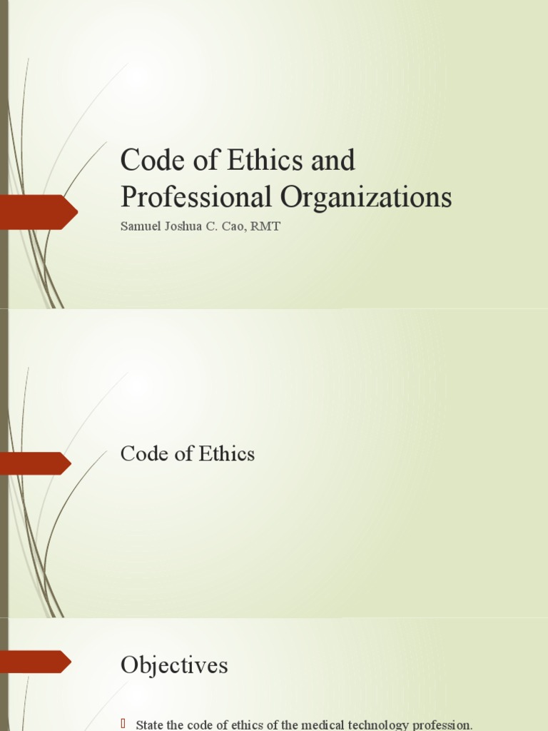 03 Code of Ethics and Professional Organizations | PDF | Employment ...