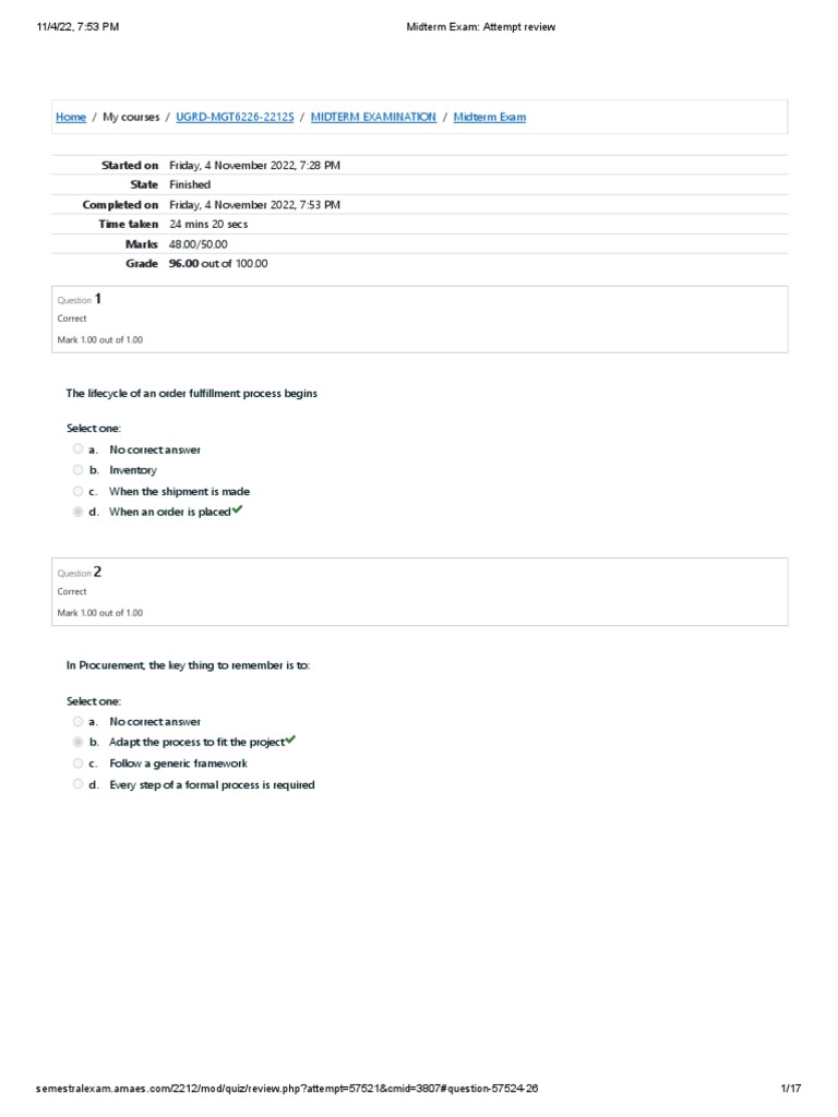 BPM MT Exam | PDF | Procurement | Inventory