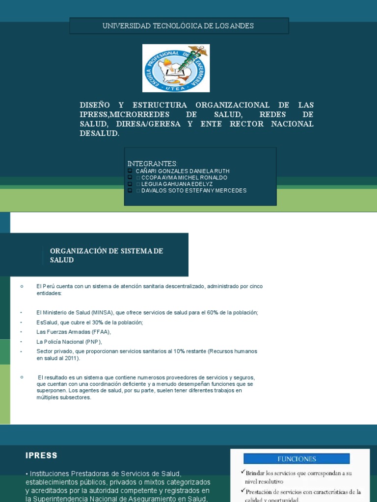 Diseño y Estructura Organizacional de Las Ipress | PDF | Sistema de salud