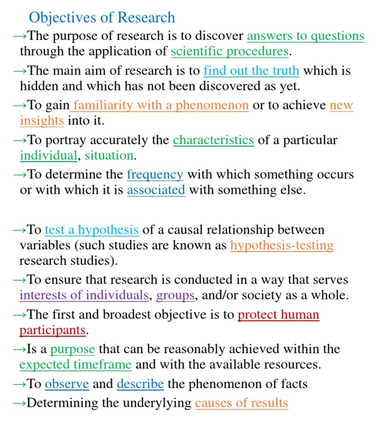 Objectives of Research | PDF