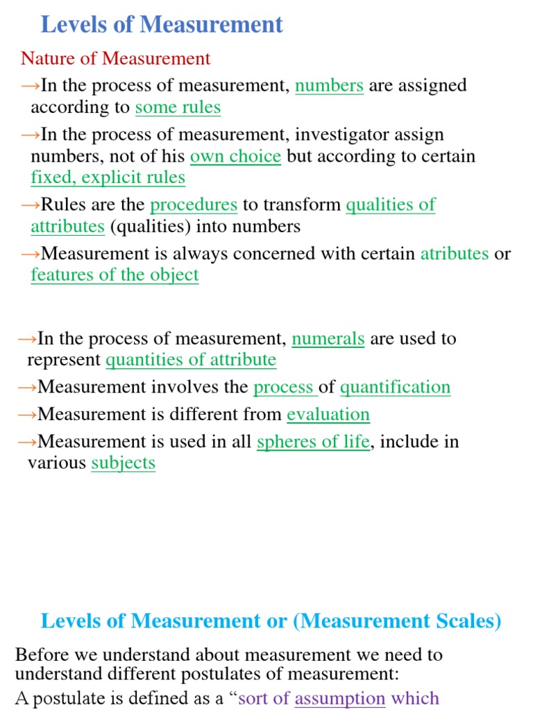 Measurement | PDF | Level Of Measurement | Measurement