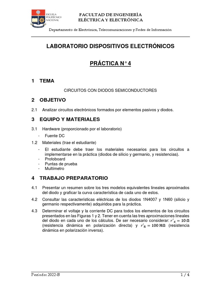 Práctica-4_DE_2022B | PDF | Diodo | Electrónica