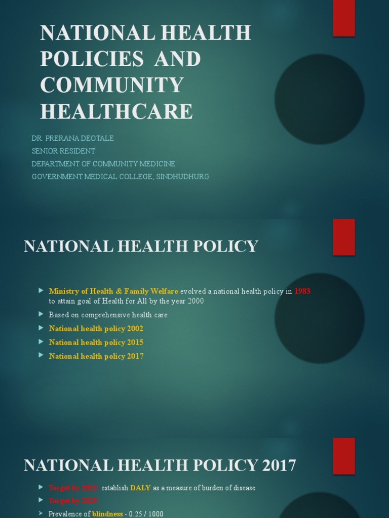 National Health Policies and Community Healthcare | Download Free PDF ...