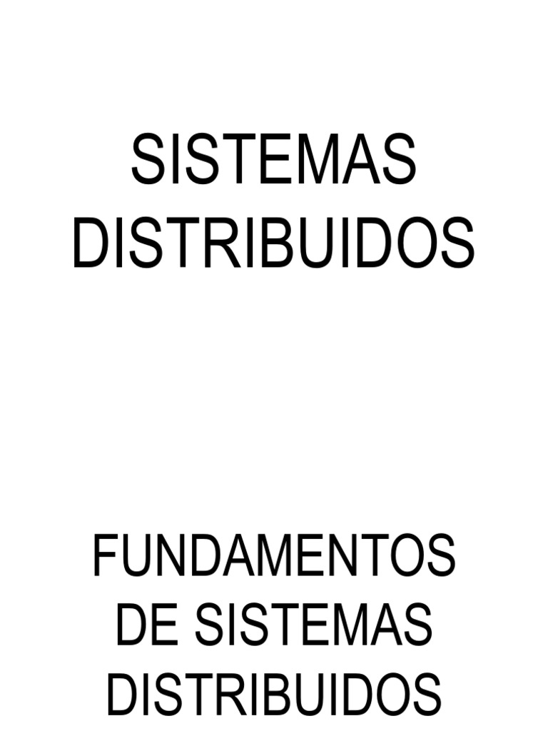 Fundamentos de Los Sistemas Distribuidos | PDF | Computación ...