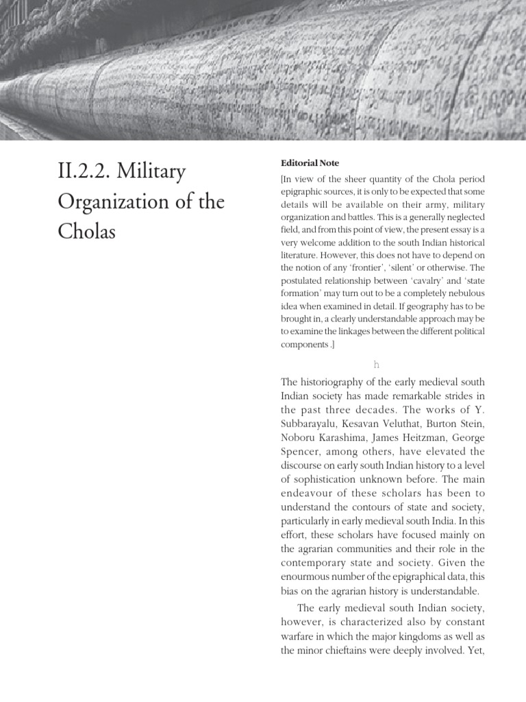 Shouvik Mukhopadhyay Military Organization of The Cholas | PDF | Tamils | South India