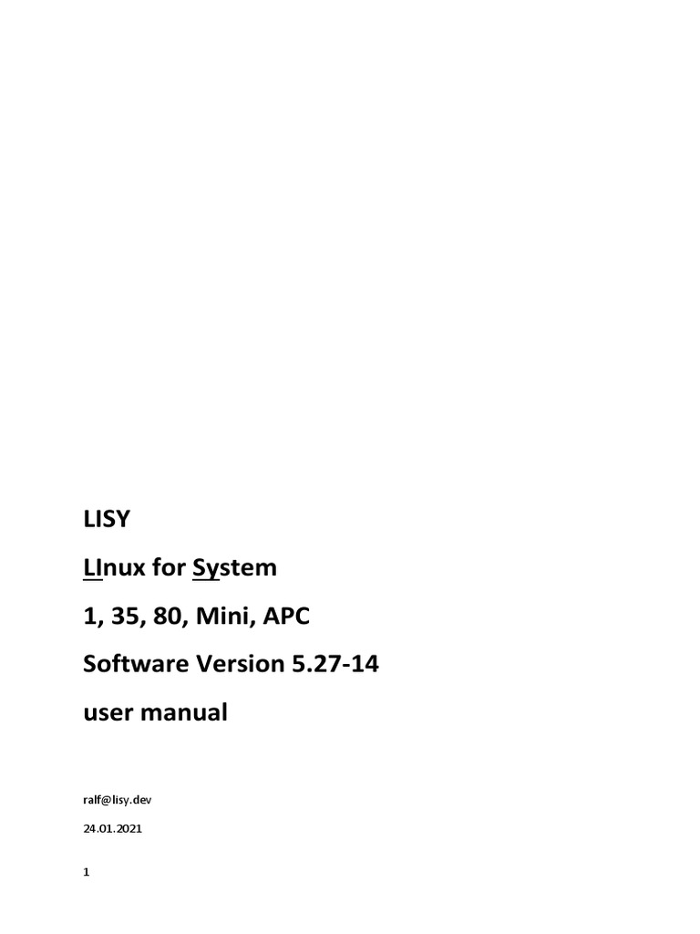 Lisy User-Manual v5.27-14 | PDF | Installation (Computer Programs) | Computer File