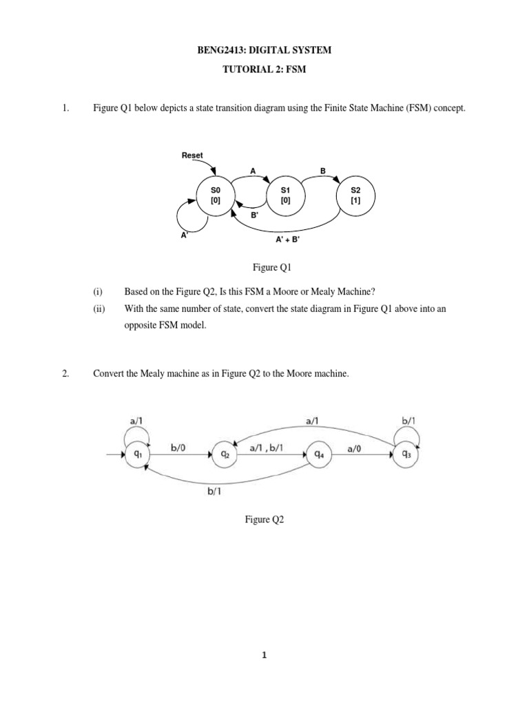 Tutorial 2 FSM | PDF | Theory Of Computation | Computing