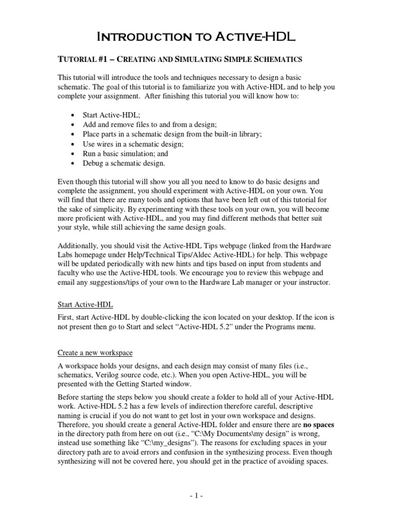Tutorial_1- introduction to active HDL- creating and simulating simple schematics | PDF | Icon ...