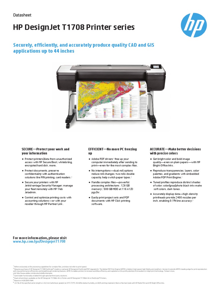 HP Designjet T1708 Printer Series | PDF | Printer (Computing) | Computing