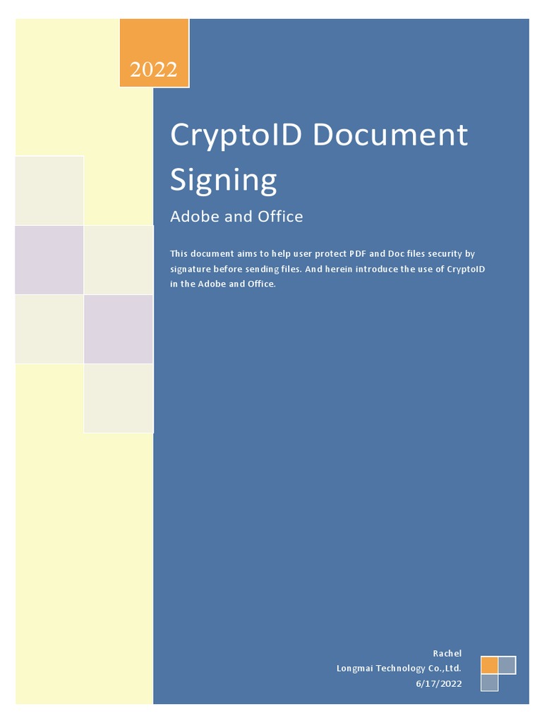 CryptoID Document Signing For Adobe and Office | PDF | Software ...
