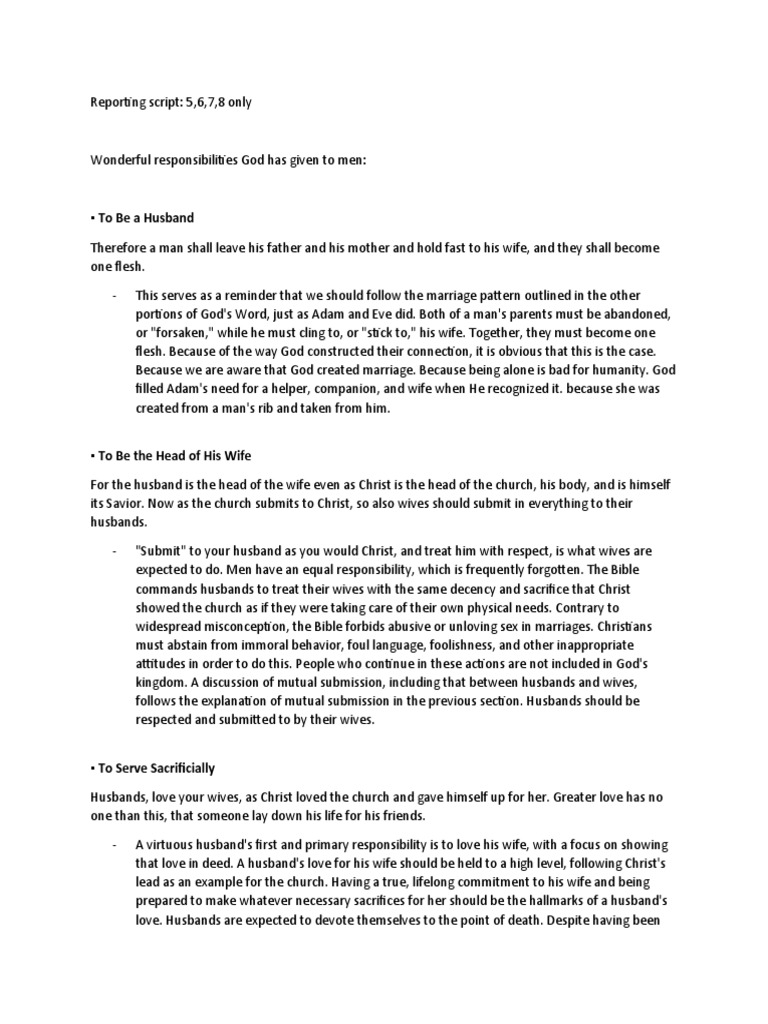 Reporting Script | PDF | Wife | Love