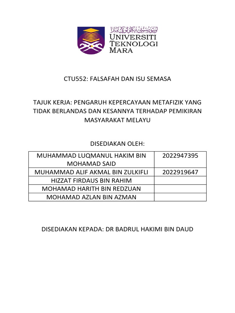 Ctu552 - Metafizik Esaimen Latest | PDF