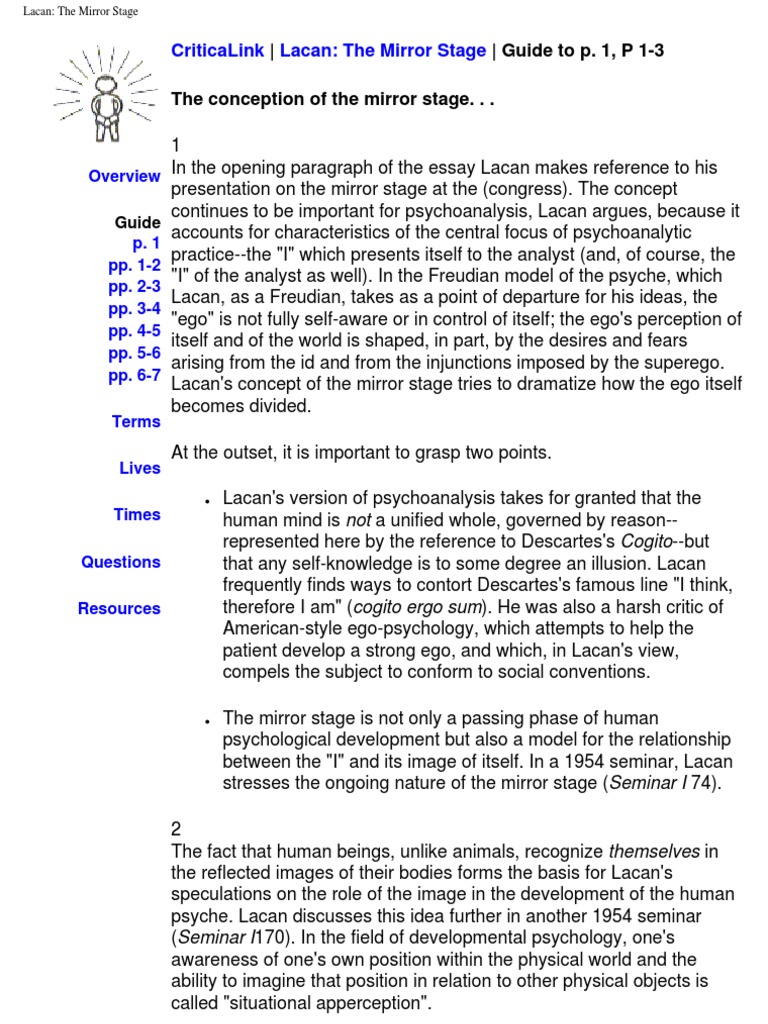 Lacan the Mirror Stage Guide | Psychoanalysis | Jacques Lacan
