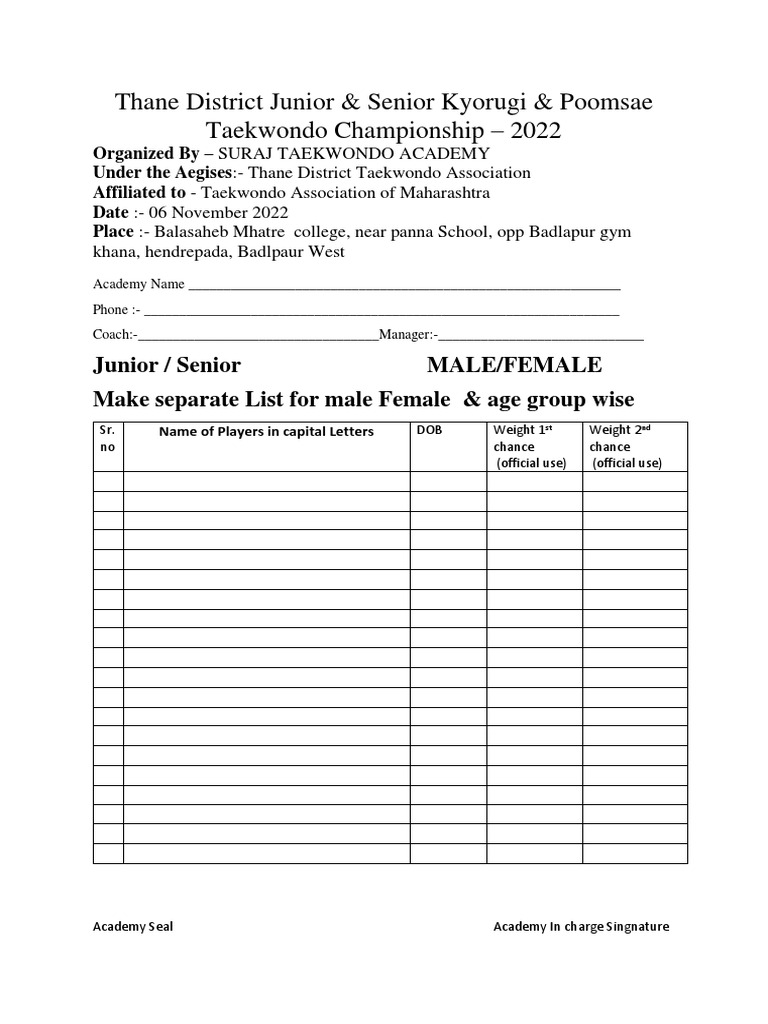 Common Koryugi Entry Form | PDF