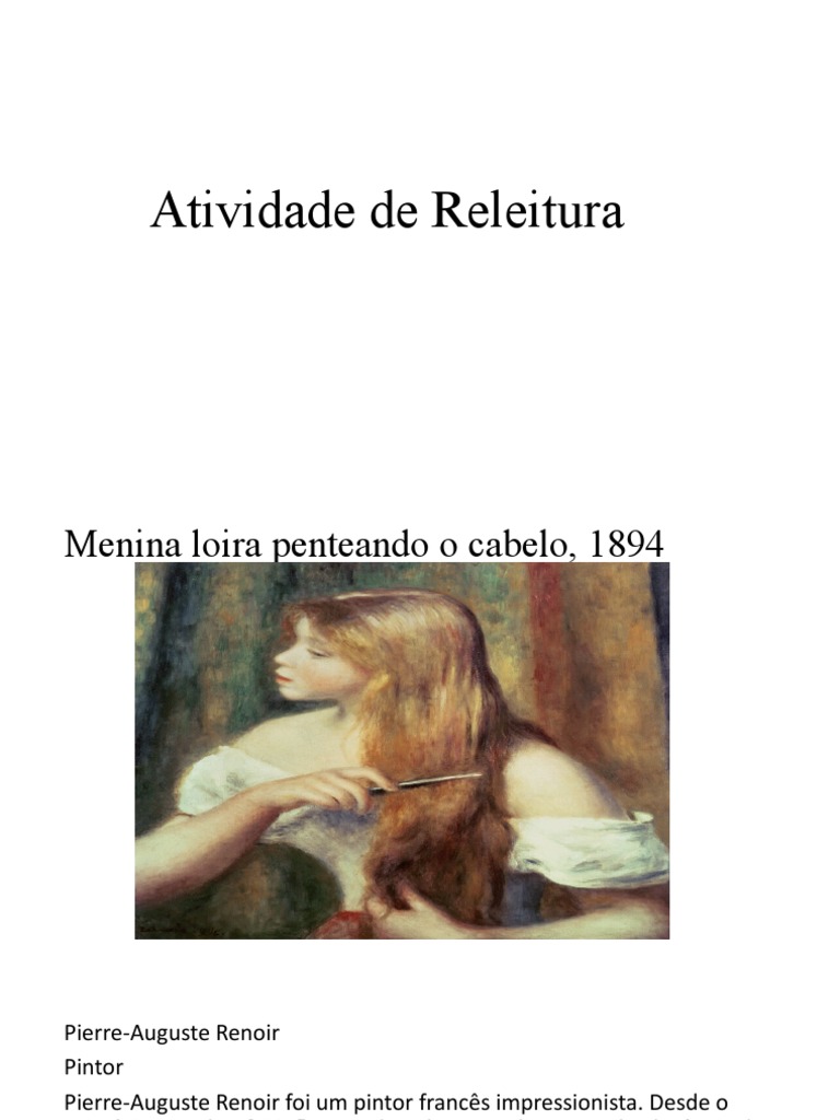 Retrato de uma mulher penteando o cabelo por Pierre-Auguste Renoir | PDF