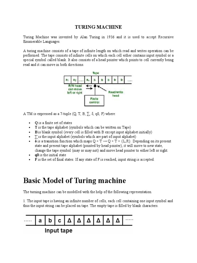 Turing Machine and Recursive Language | PDF | Applied Mathematics | Computer Programming