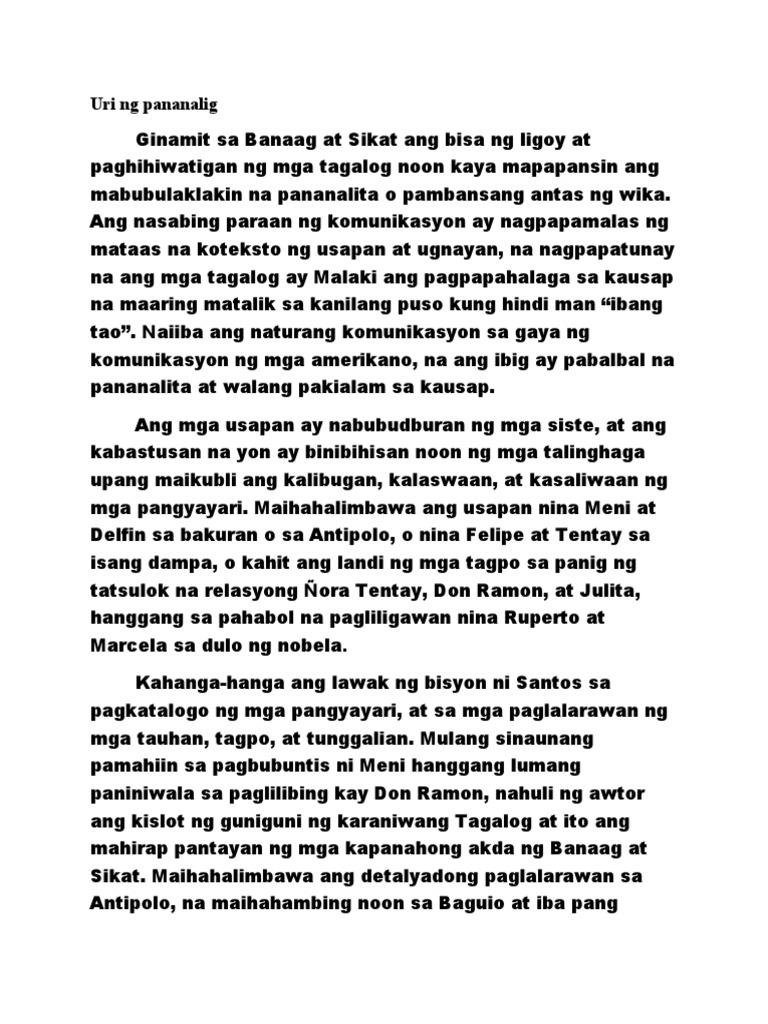 Uri NG Pananalig | PDF