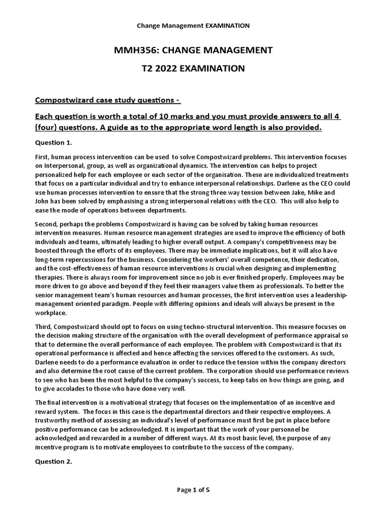 Change Management | PDF | Performance Appraisal | Change Management