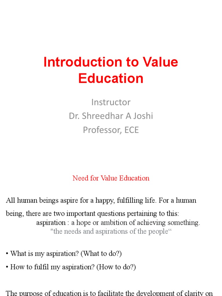 Universal Human Values - Value Education - Unit 1 | PDF | Cognitive ...