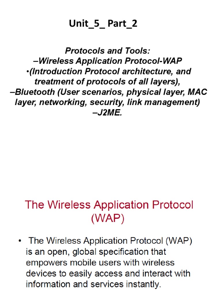 WAP Protocols and Tools Overview | PDF | Computers