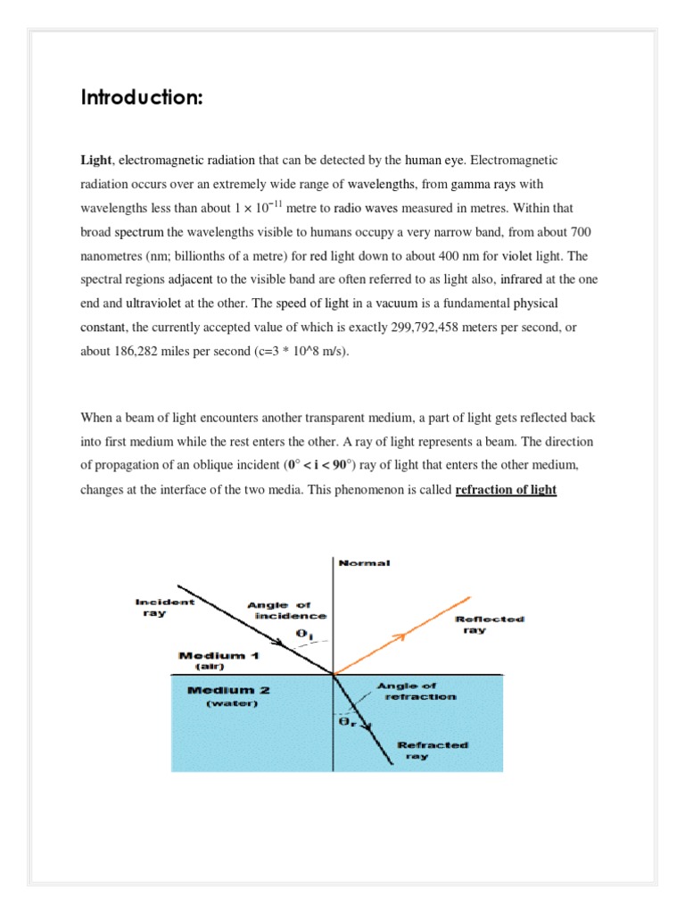 Physics Project Light | PDF | Telescope | Refraction