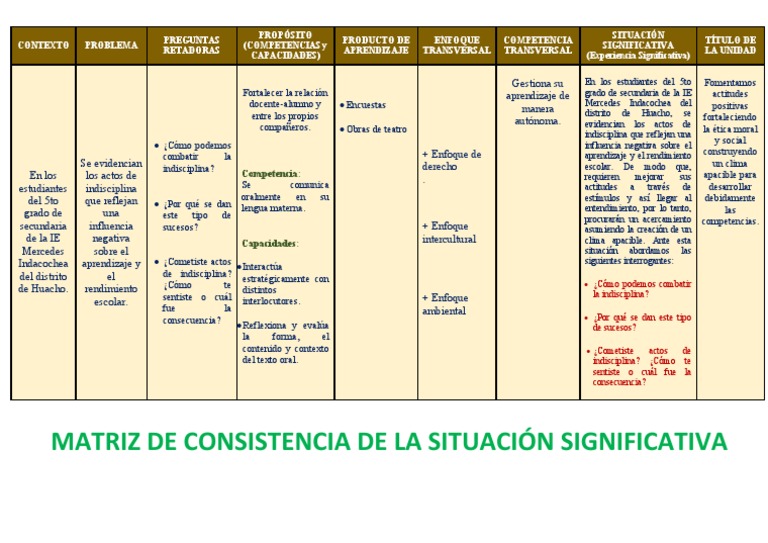 Matriz de Situación Significativa | PDF