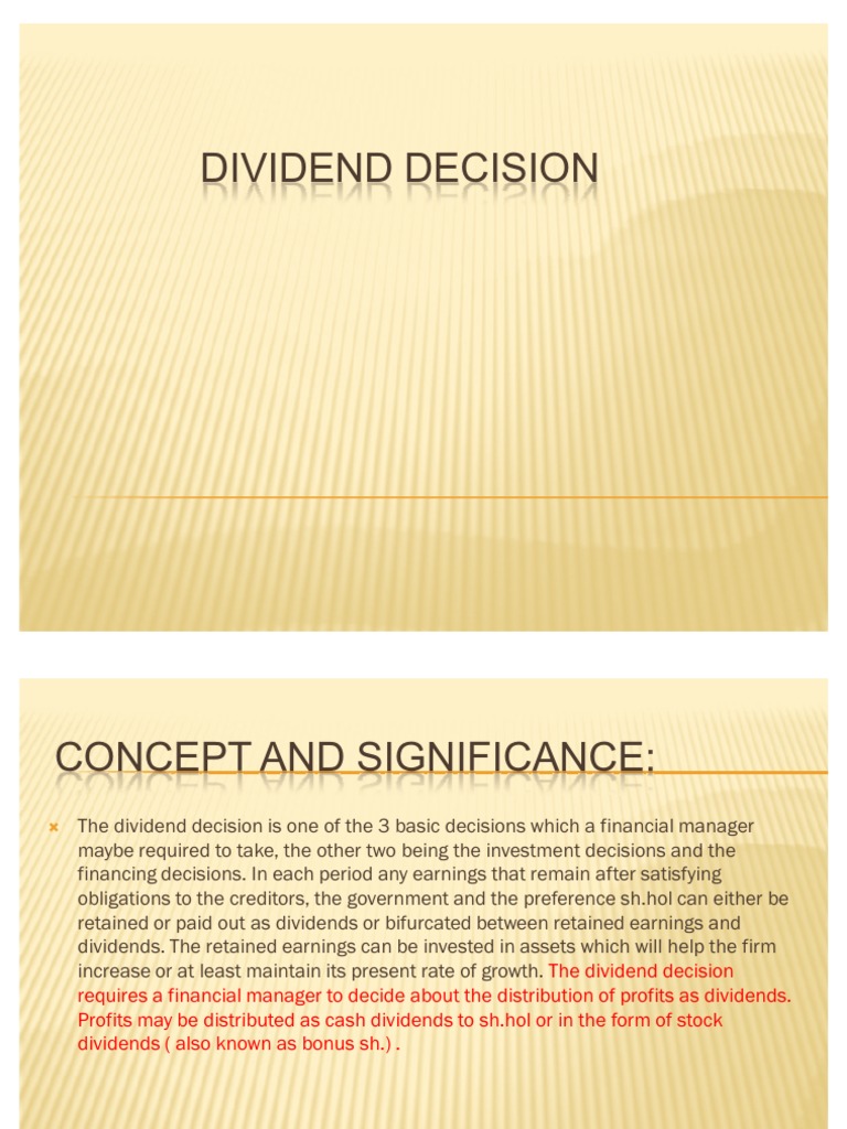 Dividend Decision | PDF | Dividend | Cost Of Capital