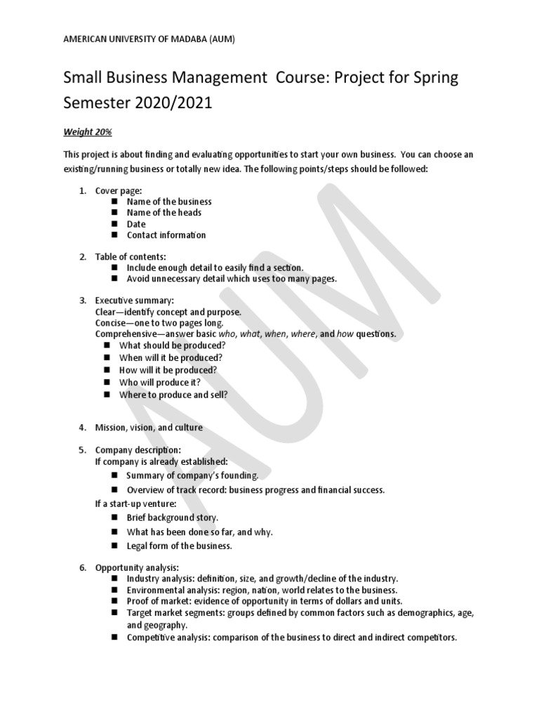 Small Business Project | Download Free PDF | Marketing | Business