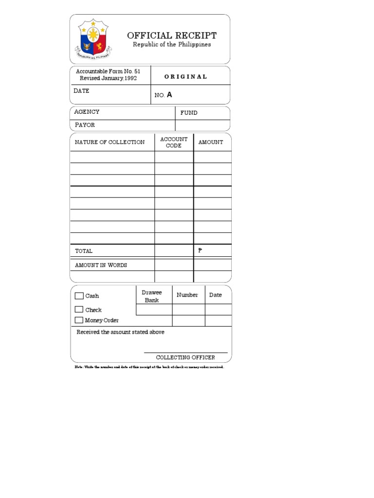 Official Receipt 2 Types Removed | PDF | Receipt | Payments