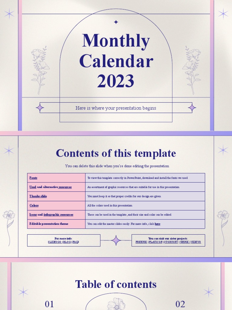 Salinan Dari Monthly Calendar 2023 by Slidesgo Salinan | PDF | Planets ...