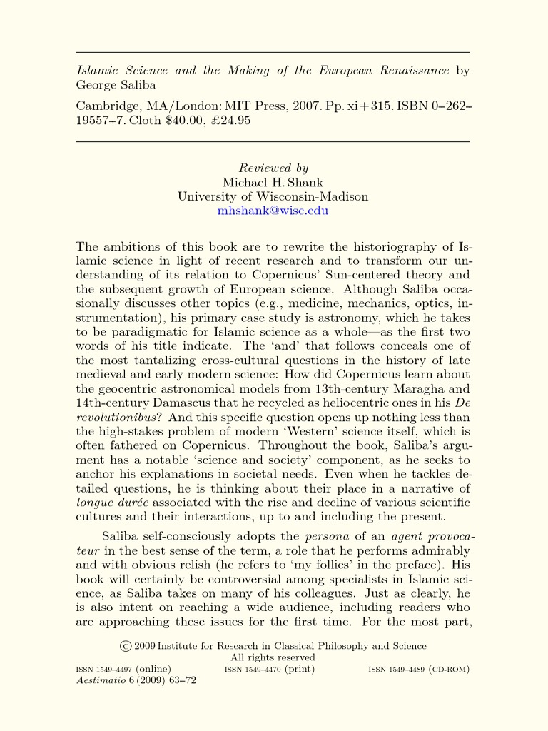 George Saliba | Download Free PDF | Science | Heliocentrism