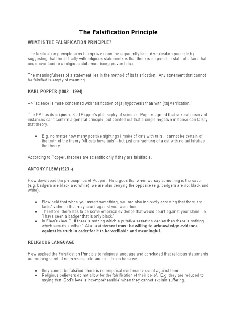 The Falsification Principle Explained | PDF | Falsifiability | Karl Popper