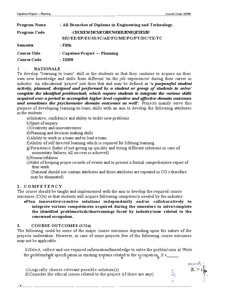 Capstone Project Planning Pdf Teachers Rubric Academic