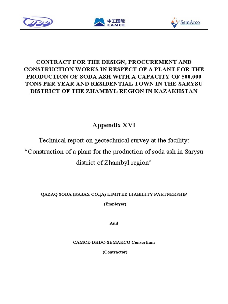 Appendix XVI Technical Report On Geotechnical Survey | PDF | Concrete ...