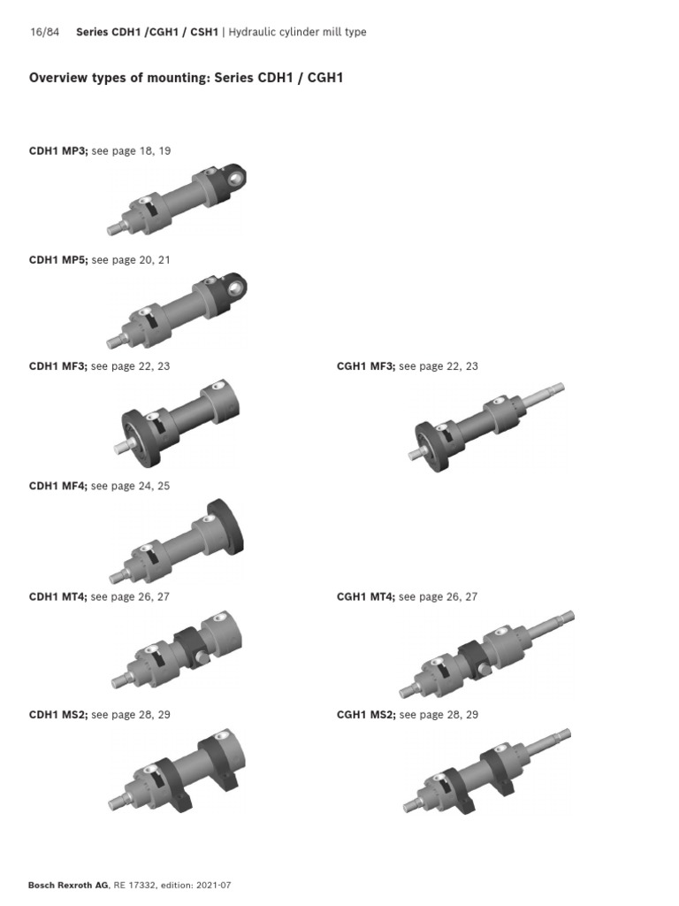 Hydraulic Cylinder Datasheet | PDF | Piston | Engines