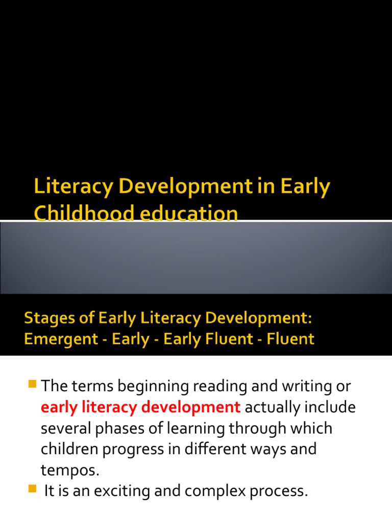 Literacy Development In Early Childhood Education Pdf Fluency