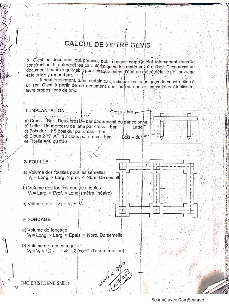Calcul de Metre Devis | PDF