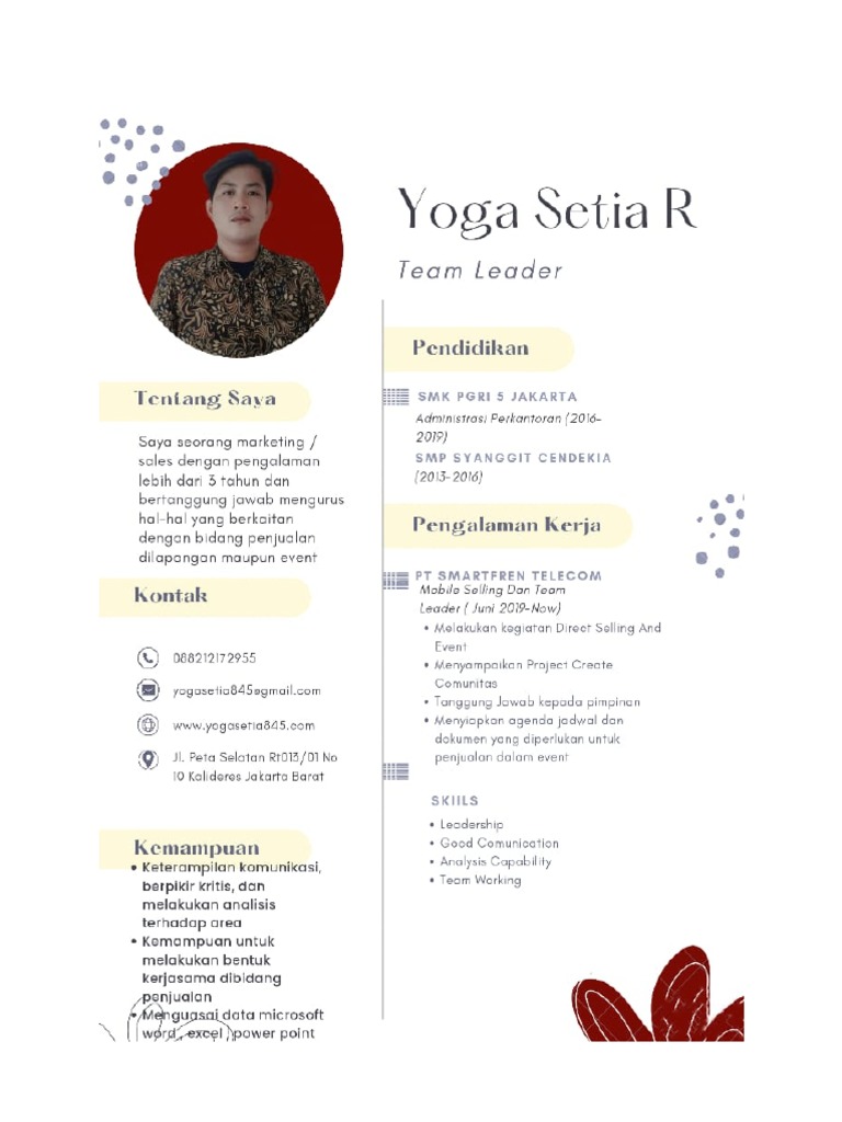 CV Yoga Setia Ramadhan | PDF
