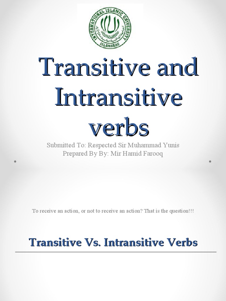 Transitive vs Intransitive Verbs Explained | PDF | Verb | Linguistic ...