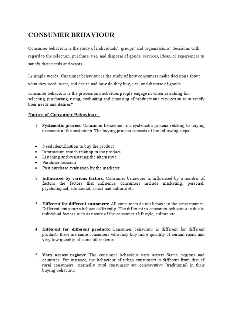 Consumer Behaviour | Download Free PDF | Consumer Behaviour | Behavior