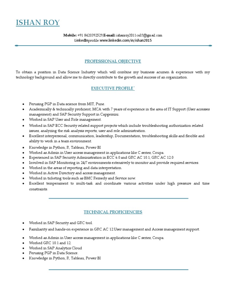 Ishan Roy Resume | PDF | Active Directory | User (Computing)