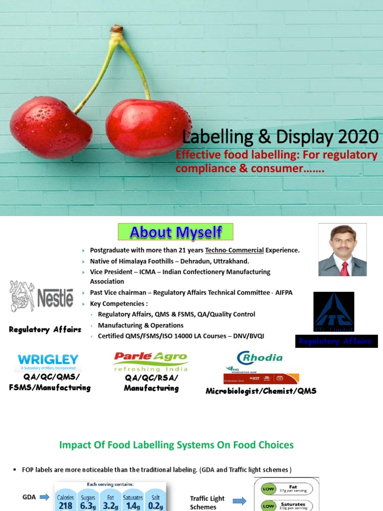 Effective Food Labelling For Regulatory Krishna Kumar Joshi | PDF ...